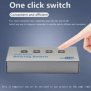 SinLoon Printer Splitter,USB Printer Sharing Switch4 Ports,4 PCs Share 1 USB Device,High Speed Sharing Switcher Printer Scanner External(1 to 4)