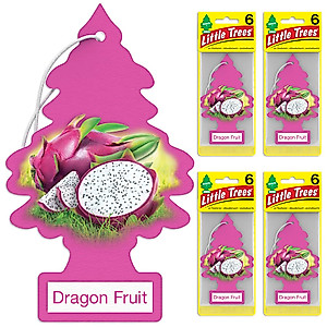 LITTLE TREES Air Fresheners Car Air Freshener. Hanging Tree Provides Long Lasting Scent for Auto or Home. Dragon Fruit, 24 Air Fresheners