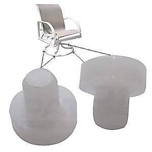 1/2" Nylon Stem Bumper | Glides | Floor Protectors for Patio Swivel Chairs | Pack of: 25 (Natural (White))