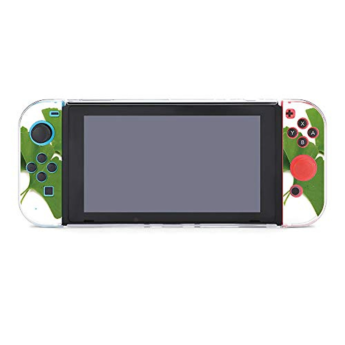 SUPNON Ginkgo Biloba Fresh Leaves On White Background Protective Case Compatible with Nintendo Switch Soft Slim Grip Cover Shell for Console & Joy-Con with Screen Protector, Thumb Grips Design27077