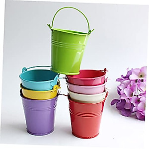 Yardwe Flower Bed Decor Basket Decor Fence Decor 10pcs Bucket Planter Balcony Bucket Hanging Flower Buckets Hanging Flower Pots Garden Hanging Bucket Balcony Hanging Bucket Flowerpot Drum