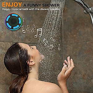 BassPal Shower Speaker, IPX7 Waterproof Bluetooth Speaker, Shower Radio with Suction Cup, Built-in Mic, Teen Boys Gift Ideas for Bathroom, Pool, Travel, Beach