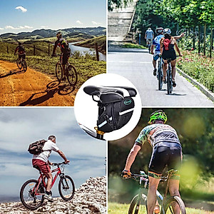 Bicycle Saddle Bag, JASLITE Bike Bag Under Seat Pouch Wedge Packs with Reflective Stripes,Bike Seat Pack Bag Cycling for Foldable Road Mountain Bike,Waterresistant