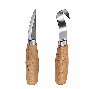 Wood Carving Knife Set - 2 PCS Woodworking Wood Carving Chisel Set with White Sharpening Stone - Gouges Woodworking Chisels for Hobbyists, Beginners and Professionals