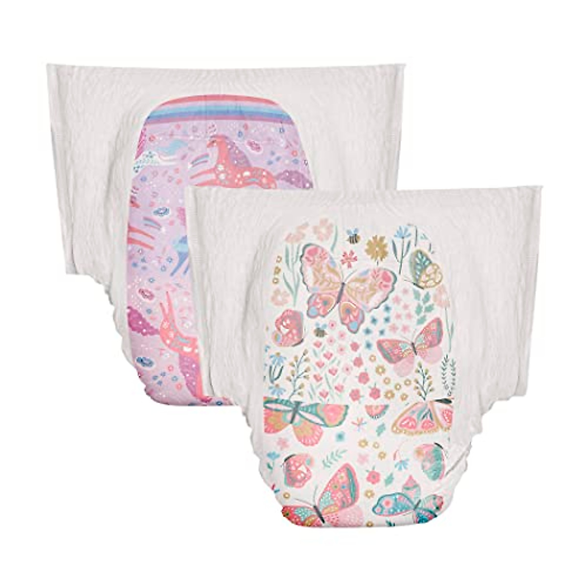 The Honest Company Clean Conscious Training Pants | Plant-Based, Sustainable Diapers | Magical Moments + Butterfly Kisses | Size 4T/5T (38+ lbs), 57 Count