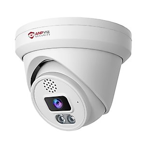Anpviz 6MP POE Camera, UltraHD IP Camera with Mic& Speaker, Smart Color Night Vision Security Turret Camera for Day& Night, AI Human& Vehicle Detection Dome Camera with 2.8mm Lens, MicroSD(U Series)