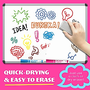 Chalkola Dry Erase Markers Bulk Pack of 60 (12 Vibrant Colors), Chisel Tip White Board Markers Dry Erase Pens - Whiteboard Markers for Kids, Home, Office Supplies, Back to School Supplies