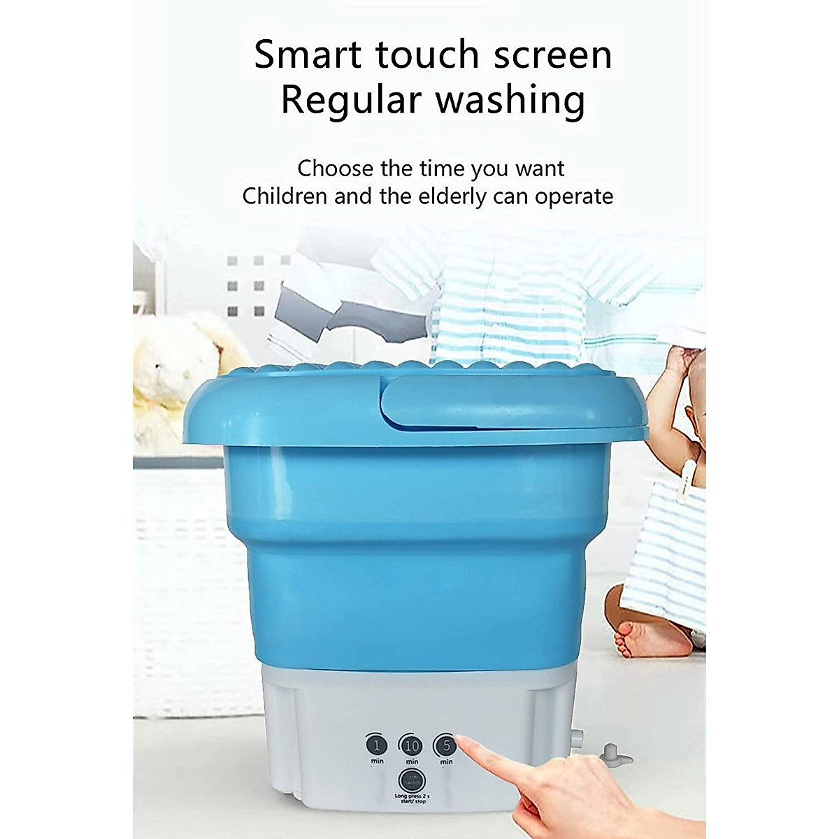 Luxmars Portable Washing Machine and Dryer Combo Mini Folding Washing Machine Washer