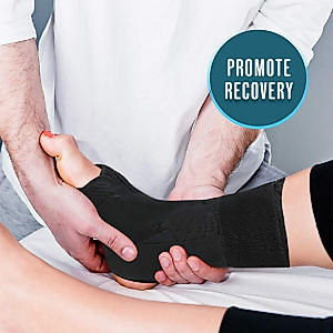 Lace Up Ankle Brace, Cross Strapping Ankle Stabilizer with Dual Side Support for Men & Women, Figure 8 Ankle Support Brace for Sprained Ankle (M)