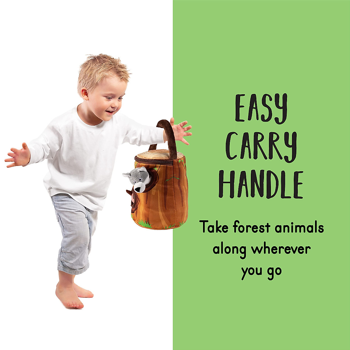 My Talking Plush Forest Animals Toy Set | Includes 4 Soft and Fluffy A Tree Shaped Carrier Great Gift for Baby Toddler Boys or Girls