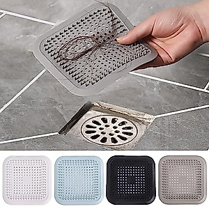 Saterkali 2Pcs Hair Catcher,Floor Sink Strainer with Suction Cups Anti-Clogging Hair Catcher Bathroom Bathtub Shower Drain Protector Kitchen Sink Floor Filter Light Blue