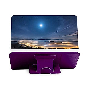 MOHALIKO Screen Magnifier, Phone Screen Magnifier, 8inch Desktop HD Phone Screen Magnifier Video Enlarge Amplifier Stand Holder for All Smart Phone Model Purple
