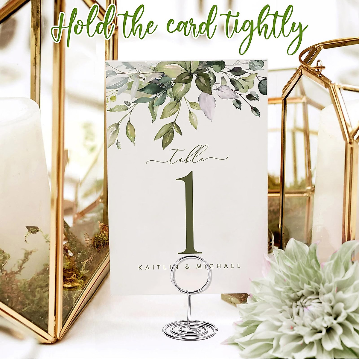 GCTWFYK Place Card Holders, 40pcs Table Number Holders, 2 Inch Mini Picture Holders for Tables, Name Cards Photo Menu Memo Clips Sign, Suitable for Weddings, Birthday Anniversary Parties, Restaurants