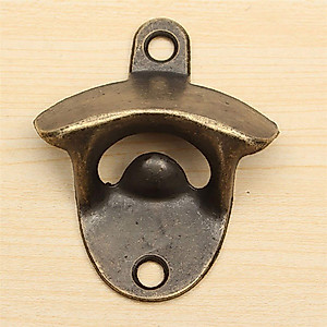 LIUCM Cast Iron Wall Mounted Bottle Opener With Screws For Beer Cap Coke Bottle Vintage Rustic Bar,Bronze