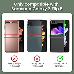 VEGO for Samsung Galaxy Z Flip 5 Case with Screen Protector, TPU Crystal Clear Case, Ultra Slim, Wear-Resistant, Spray Paint Bumper Cover Case for Flip 5 Phone Case - Full Clear