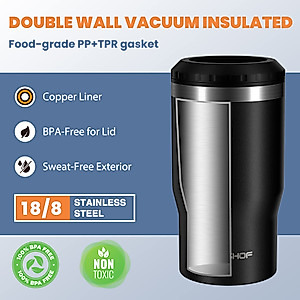 HAUSHOF 12 oz Can Cooler, 4 in 1 Insulated Stainless Steel Can Insulator, Fits for 12 oz Standard Can|12 oz Slim Can|12 oz Beer Bottle, Perfect for Camping, Beach, Picnic