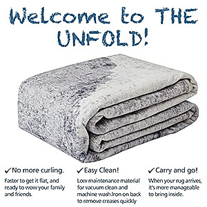 jinchan Area Rug 5x7 Indoor Modern Abstract Rug Grey Accent Rug Kitchen Gray Carpet Foldable Thin Rug Non Slip Contemporary Floor Cover for Living Room Bedroom Dining Room