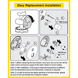 𝑼𝒑𝒈𝒓𝒂𝒅𝒆𝒅 94282000 Thermostatic Cartridge Fit for Hansgrohe Ecostat Showers, Fit for two-hole and three-hole thermostatic tub fillers, 3/4 Inch with Brass Stem