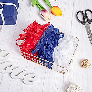 Whaline 120 Sheet Tissue Paper Crepe Paper White Blue Red Gift Wrapping Paper American Flag Colors Wrap Tissue Paper Independence Day Paper for July Veterans Day Art Crafts 4th of, 15 x 20 Inch