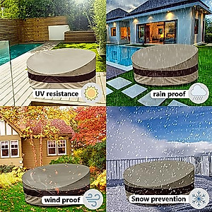 YANGSHILEI Outdoor Daybed Cover, 75 inch Patio Daybed Covers Waterproof,Round Daybed Covers,Patio Furniture Covers for Round Daybed Sofa, khaki