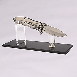knife stand,single knife holder, acrylic knife display stand, collectible knife display stand, knife collection display stand, for single knife hut home decoration (Black 1 pack)