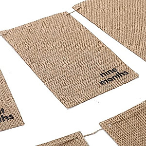 1st Baby Birthday Photo Banner from Newborn to 12 Months, Monthly Milestone Photograph Rustic Burlap Bunting Garland for Baby First Birthday Baby Shower Decoration