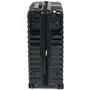 Karl Lagerfeld Paris Women's Suitcase Spinner Wheels Hardside, Deep Black, One Size