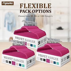 Premium Velvet Hangers 50 Pack, Heavy Duty Study Pitaya Hangers for Coats, Pants & Dress Clothes - Non Slip Clothes Hanger Set - Space Saving Felt Hangers for Clothing