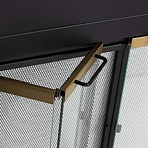 Pleasant Hearth AR-1022 Arrington Fireplace Glass Door, Black, Large