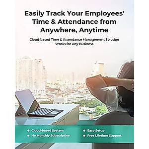 ANVIZ Time Clock - CX7 Face Biometric Time Attendance Machine for Employees Small Business - Face + RFID + Pin Punching in one, Support Door Access, Up to 1,500 Users with Professional Cloud Software