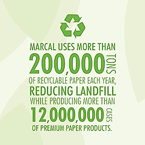 Marcal Paper Towels 100% Recycled 2-Ply, 60 Sheets Per Roll - Case of 15 Individually Wrapped Green Seal Certified 06709