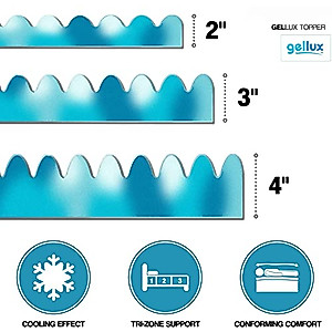 Thomasville GelLux Cooling Foam Mattress Topper, 3", Twin, Blue