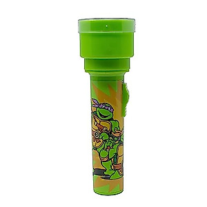 TMNT Handheld Flashlight Projector Light with Character Lens - Halloween Safety Trick or Treat, Night Light, Stocking Stuffer or Play