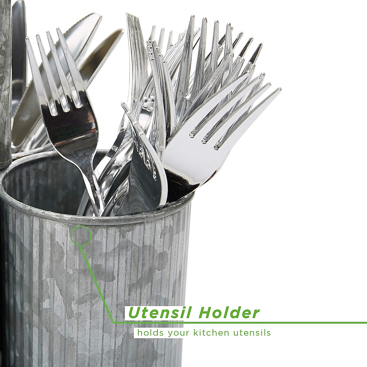 Mind Reader 3-Compartment Caddy Utensil Holder, Silver