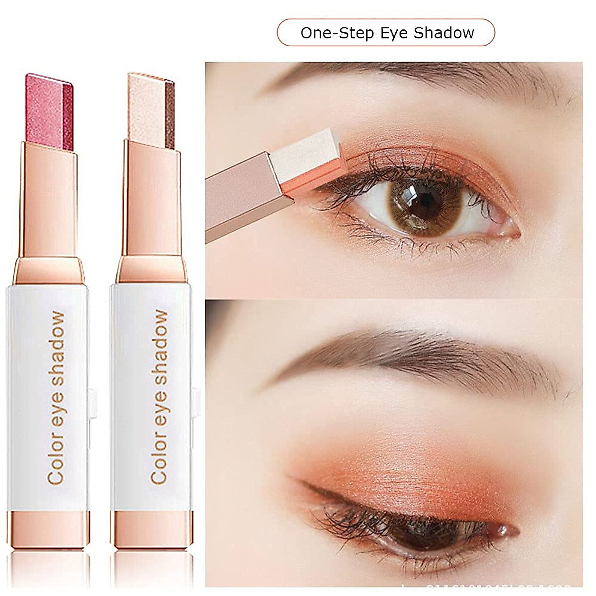 12 Colors Eye Shadow Stick Makeup, Glitter EyeShadow Highlighter Stick, Brilliant Eye Brightener Stick Shimmer Eye Highlighter Makeup Pencil, Double Colors Gradient Highlighter Eye Brightener