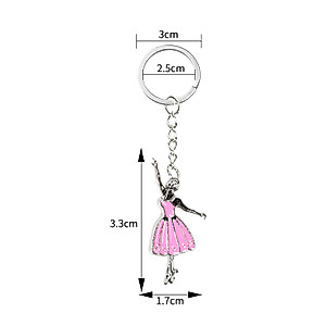 Chris.W 12pcs Ballerina Dancer Keychains, Ballet Dander Key Chain, Dancing Girl Car Bag Chain for Girls and Women Party Favors