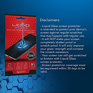 Luvvitt Liquid Glass Screen Protector With $250 Screen Protection - Scratch Resistant Wipe On Coating for All Smartphones Tablets Smartwatches - Universal