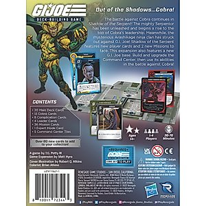 Renegade Game Studios G.I. Joe Deck-Building Game: Shadow of The Serpent Expansion - Ages 13+, 1-4 Players 30-70 Mins, Deck Building Game Expansion