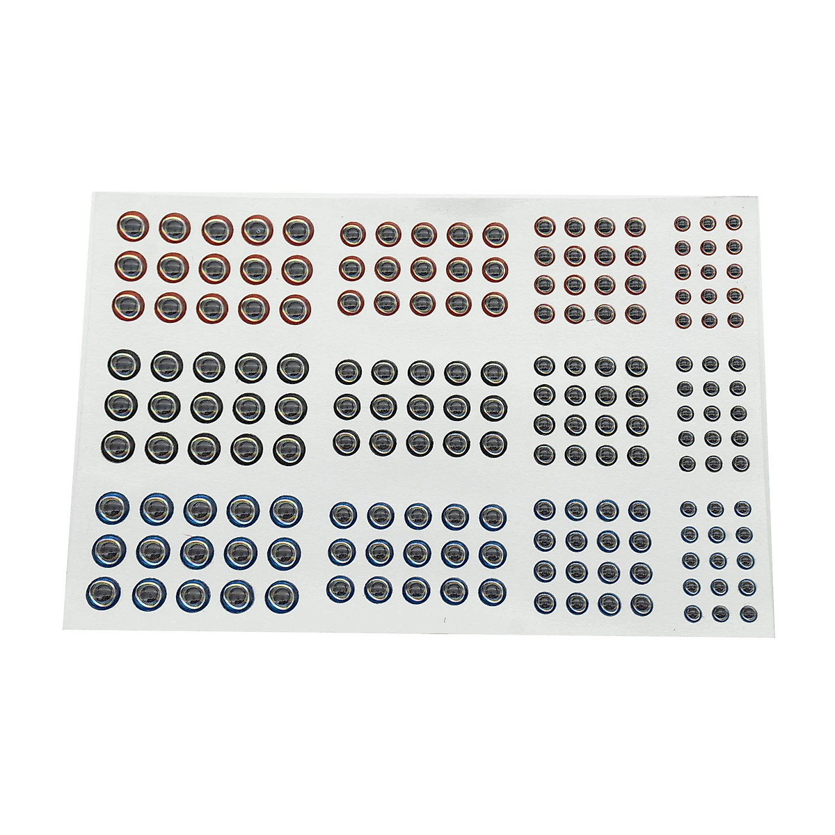 HTHYLURE 732 PCS Fishing Lure 3D Reptile Lure Eye 4 Sets Mixed Colors Lure Eyes Simulation Making Fly Tying Fake Fish Eyes Holographic Fake Eyes 3mm 4mm 5mm 6mm 732pcs