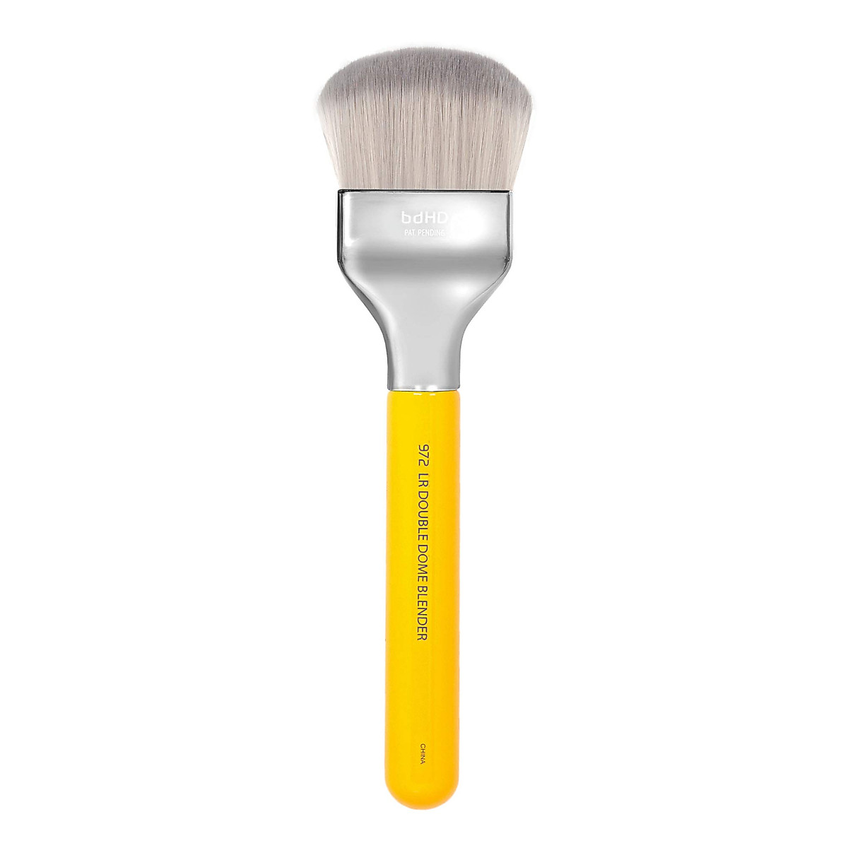 Bdellium Tools Professional Makeup Brush - Studio Series 972 Large Rounded Double Dome Blender - With Soft Synthetic Fibers, For Foundation Application & Blending (Yellow, 1pc)