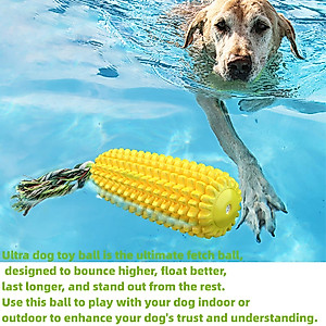 uOSXRcV Natural Rubber Chew Dog Toys，Dog Chew Toys, Puppy Toothbrush Clean Teeth Interactive Corn Toys, Dog Toys Aggressive Chewers Meduium Large Breed，Corn Dog Toy