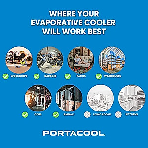 Portacool PACJS2201A1 Jetstream 220 Portable Evaporative Cooler, Black