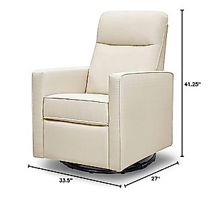 DaVinci Gabby Pillowback Swivel Glider in Natural Oat, Greenguard Gold & CertiPUR-US Certified