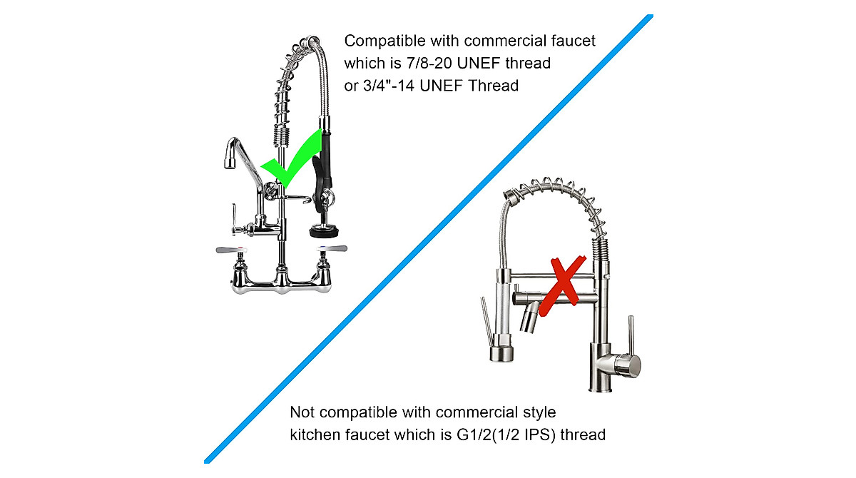 KWODE Pre-Rinse Spray Valve - High-Pressure Commercial Kitchen Fit