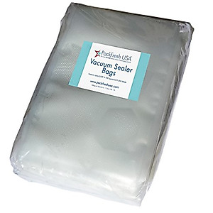 PackFreshUSA: Quart Vacuum Sealer Bags (8" x 12") - Pre-Cut - BPA Free - Heavy Duty - Heat Sealable - Commercial Grade - Meal Prep - Sous Vide - Made in USA - 100 Pack