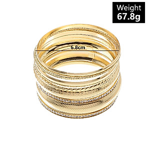 ANYILVTULI MUAYOUAUM Gold Bangle Bracelets for Women Gold Bangles Indian Jewelry Fashion Disco Bangle Bracelets for Girls Gold Bracelet for Teen Girls 70s Bracelets