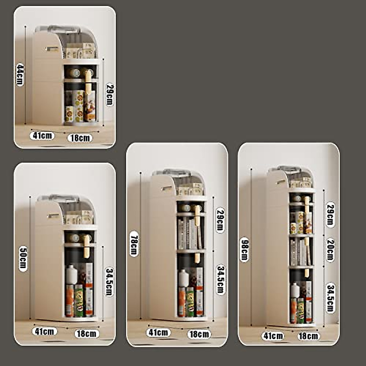 Slim Rolling Storage Cart,Bathroom Storage Organizer,Laundry Room Organization,3 Tier Mobile Utility Cart for Bathroom, Kitchen, Laundry, Office, Narrow Places,4 Tier