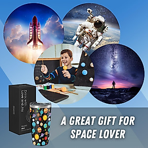 Onebttl Planet Gifts Space Astronomy Solar System Tumbler Travel Coffee Mug, Astronauts Gifts for Astronomy Space Lover, Men, Boys, Christmas, Birthday, Stainless Steel Insulated 20oz/590ml