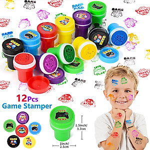 Winrayk Video Game Party Favors Gamer Birthday Supplies Kids, Invisible Ink Pen Notebook Gift Bag Stamper Bracelet Keychain Sticker Pinata Goody Stuffer Teen Girl Boy Game On Gaming Party Favors Decor