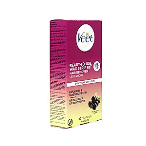Veet Leg and Body Hair Remover Cold Wax Strips, 40 ct (Pack of 3)